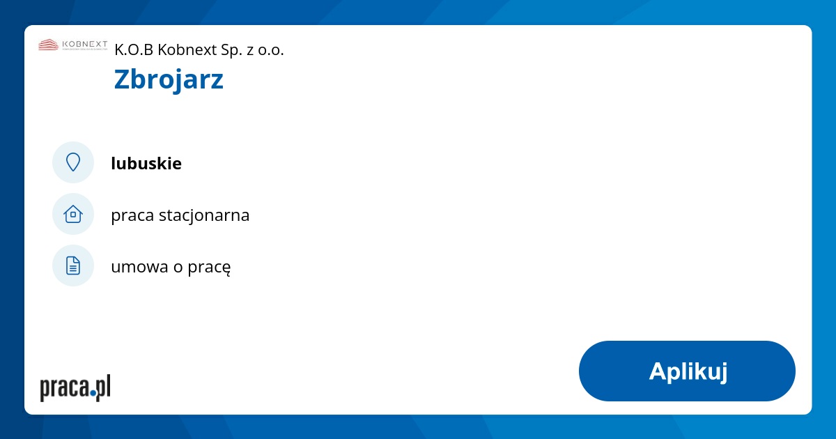 Archiwalna oferta nr 6380115, Zbrojarz, lubuskie, K.O.B Kobnext Sp. z o ...