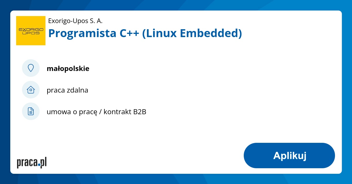 Archiwalna oferta nr 7771545, Programista C++ (Linux Embedded ...