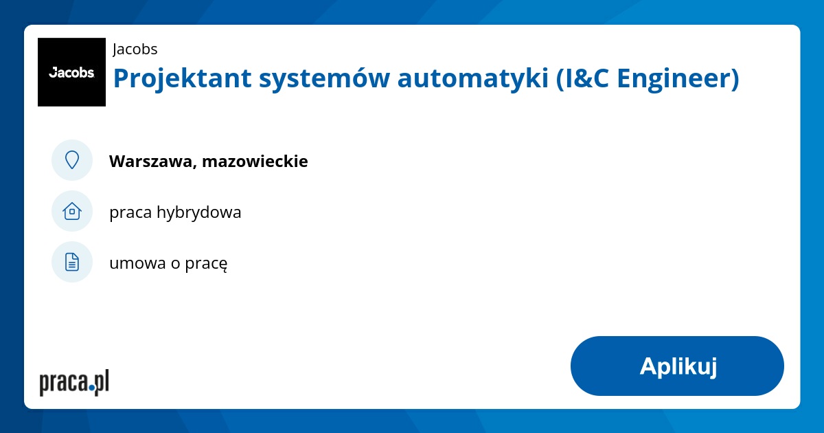 Archiwalna oferta nr 7819758, Projektant systemów automatyki (I&C ...
