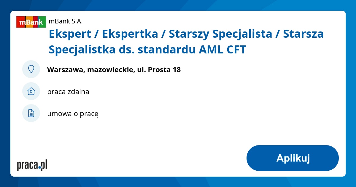 Archiwalna oferta nr 7987995, Ekspert / Ekspertka / Starszy Specjalista ...