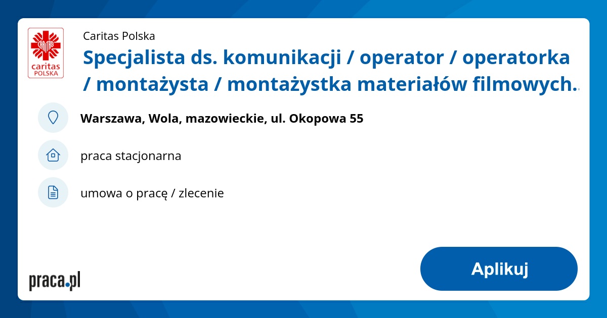 Archiwalna oferta nr 8554617, Specjalista ds. komunikacji / operator ...