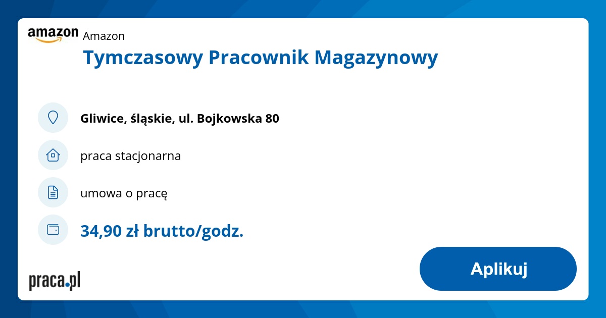 Archiwalna oferta nr 8572446, Tymczasowy Pracownik Magazynowy, Gliwice ...