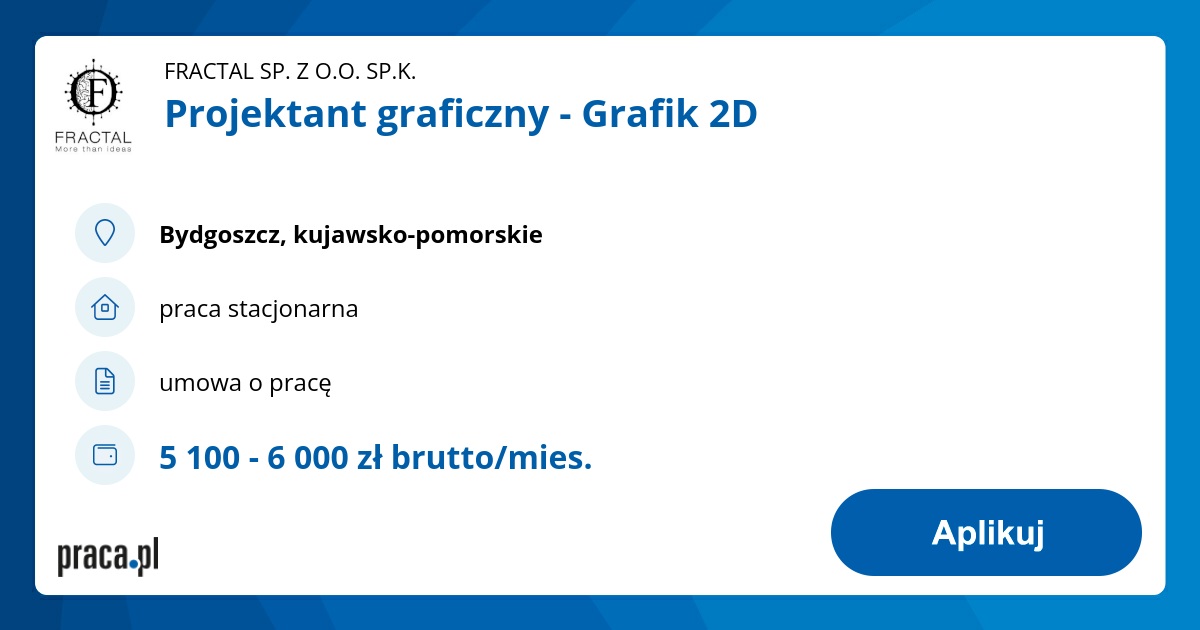 Archiwalna oferta nr 8595273, Projektant graficzny - Grafik 2D ...