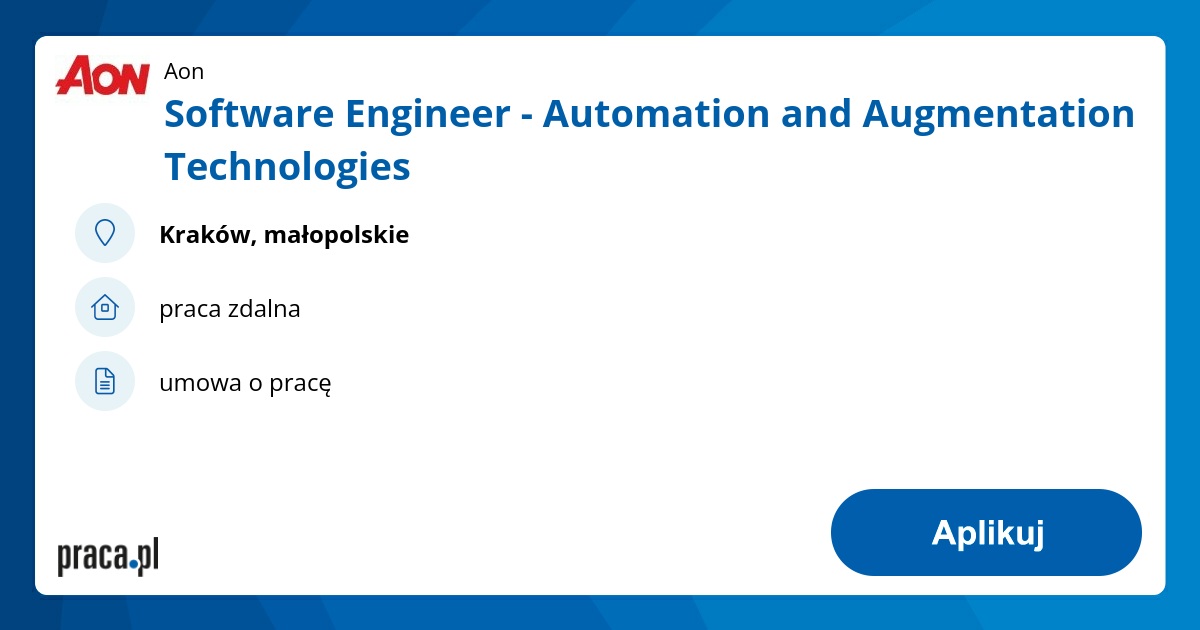 Archiwalna oferta nr 8676646, Software Engineer - Automation and ...