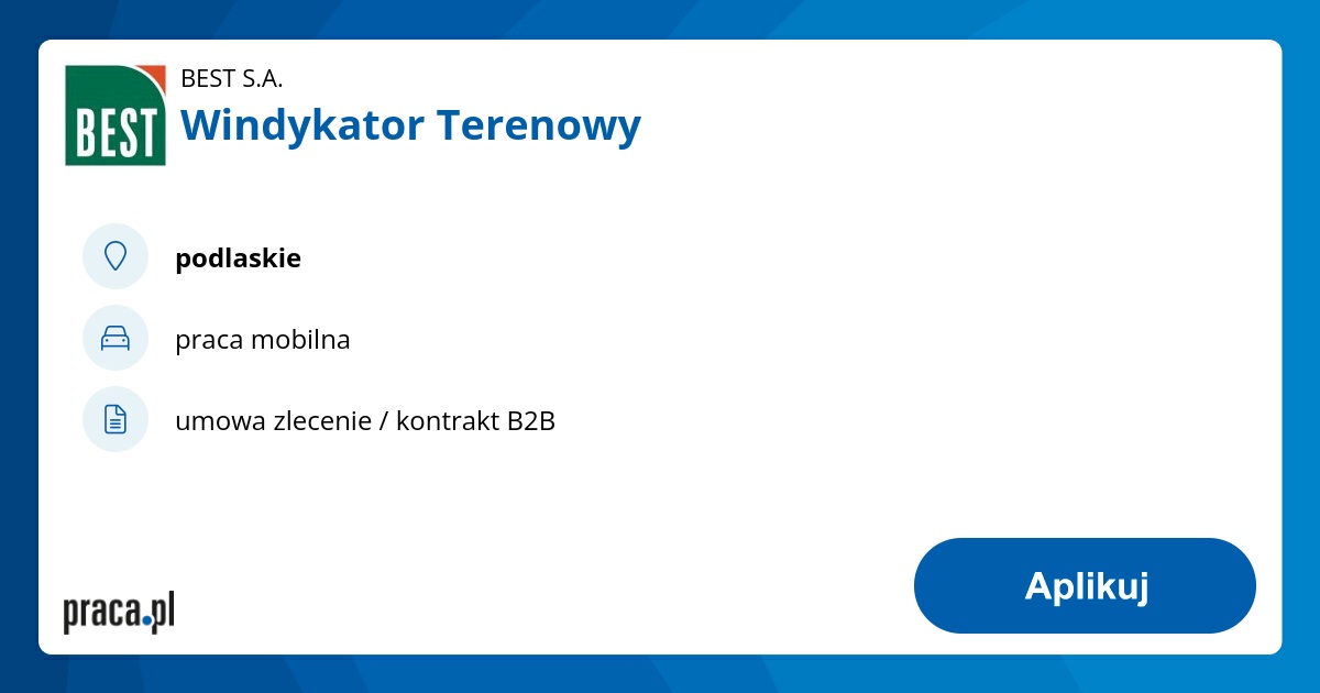 Archiwalna oferta nr 8732263, Windykator Terenowy, podlaskie, BEST S.A ...