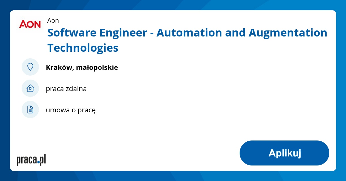 Archiwalna oferta nr 8737333, Software Engineer - Automation and ...