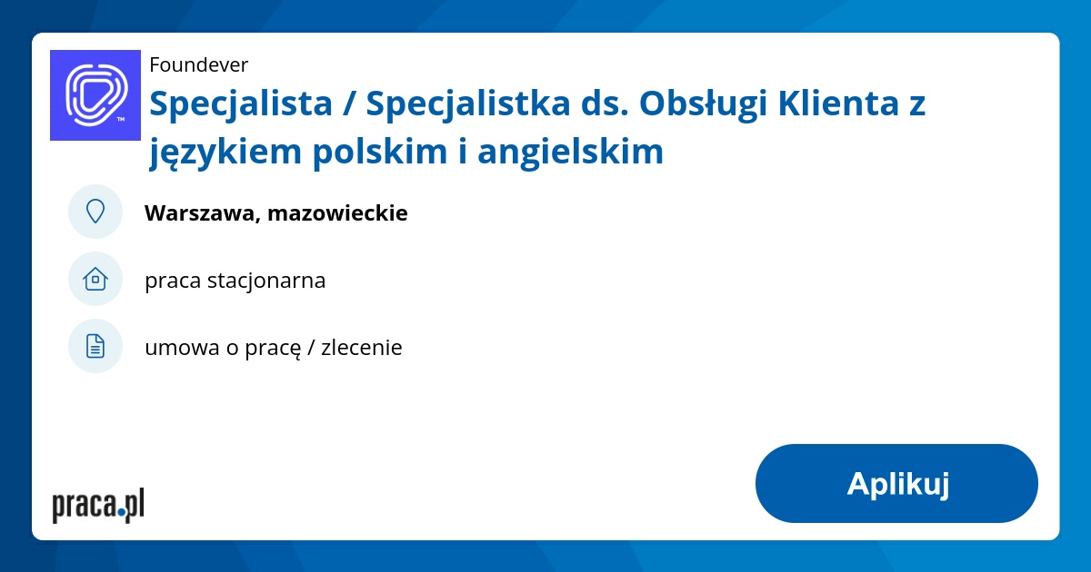 Archiwalna oferta nr 8873887, Specjalista / Specjalistka ds. Obsługi Klienta z językiem polskim ...