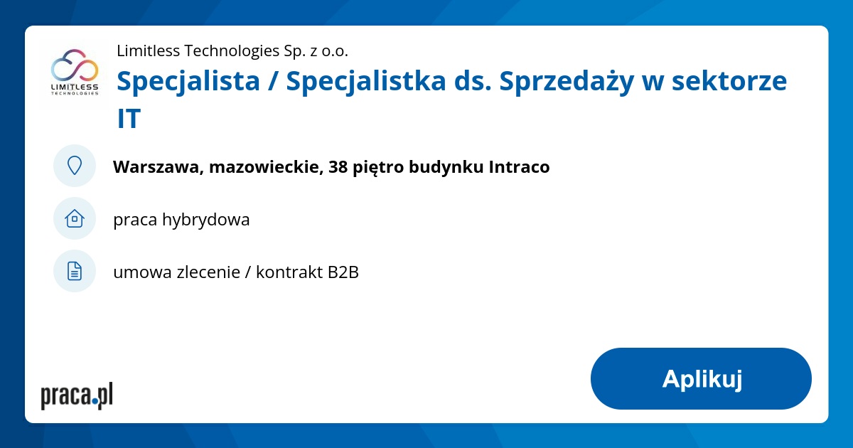 Archiwalna oferta nr 8880667, Specjalista / Specjalistka ds. Sprzedaży ...