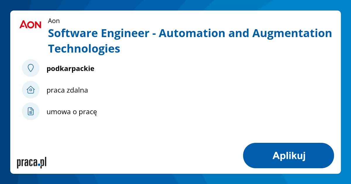 Archiwalna oferta nr 9035560, Software Engineer - Automation and ...