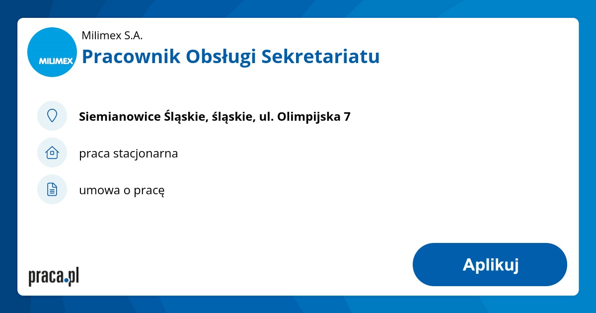 Archiwalna oferta nr 9438274, Pracownik Obsługi Sekretariatu ...