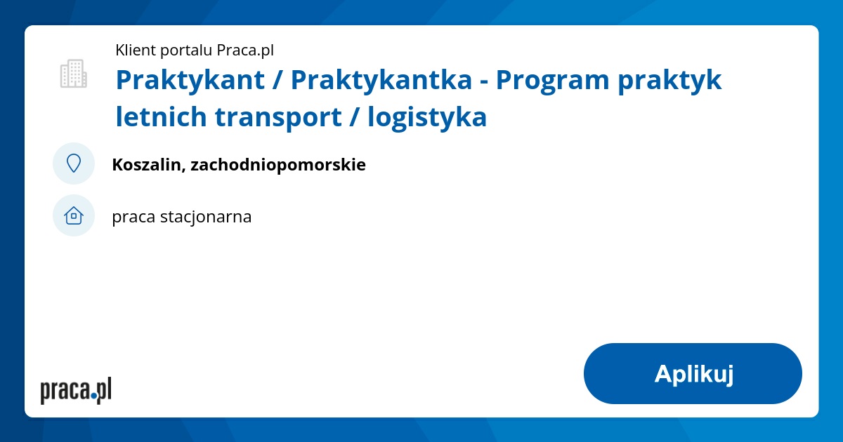 Archiwalna oferta nr 9749911, Praktykant / Praktykantka - Program ...
